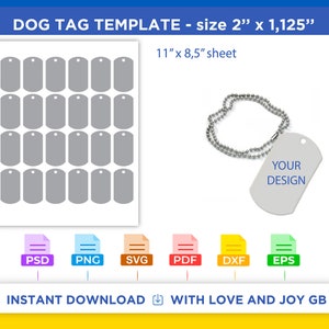 Dog Tag Template Svg Png Dxf Eps Label Wrapper Canva - Etsy