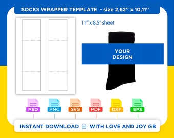 Sock Template Sublimation Canva - Etsy
