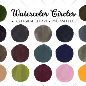 102 Watercolor Circle Clipart, Frame Clipart, Watercolor Clipart, Love ...