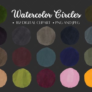 102 Watercolor Circle Clipart, Frame Clipart, Watercolor Clipart, Love ...