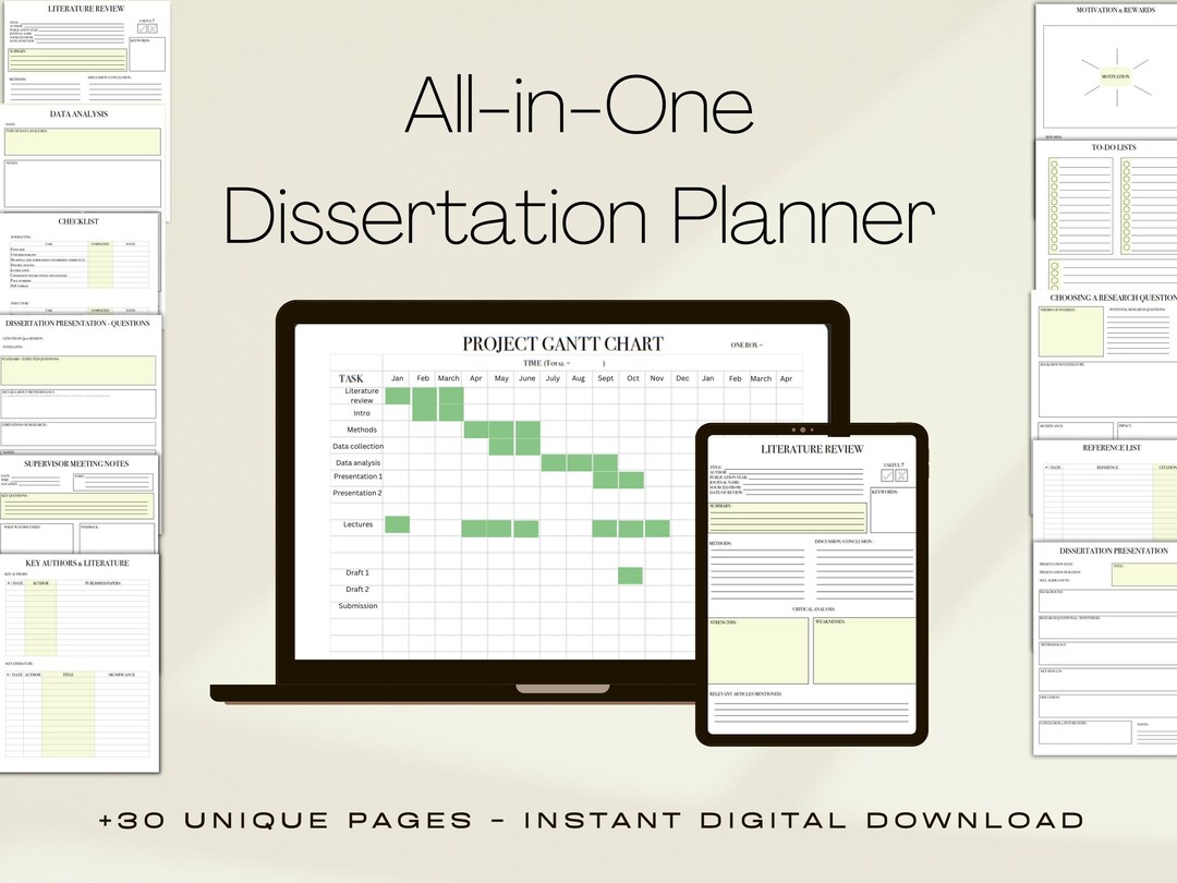 All-in-one Digital Dissertation Planner Bundle +30 Unique Pages - Etsy UK