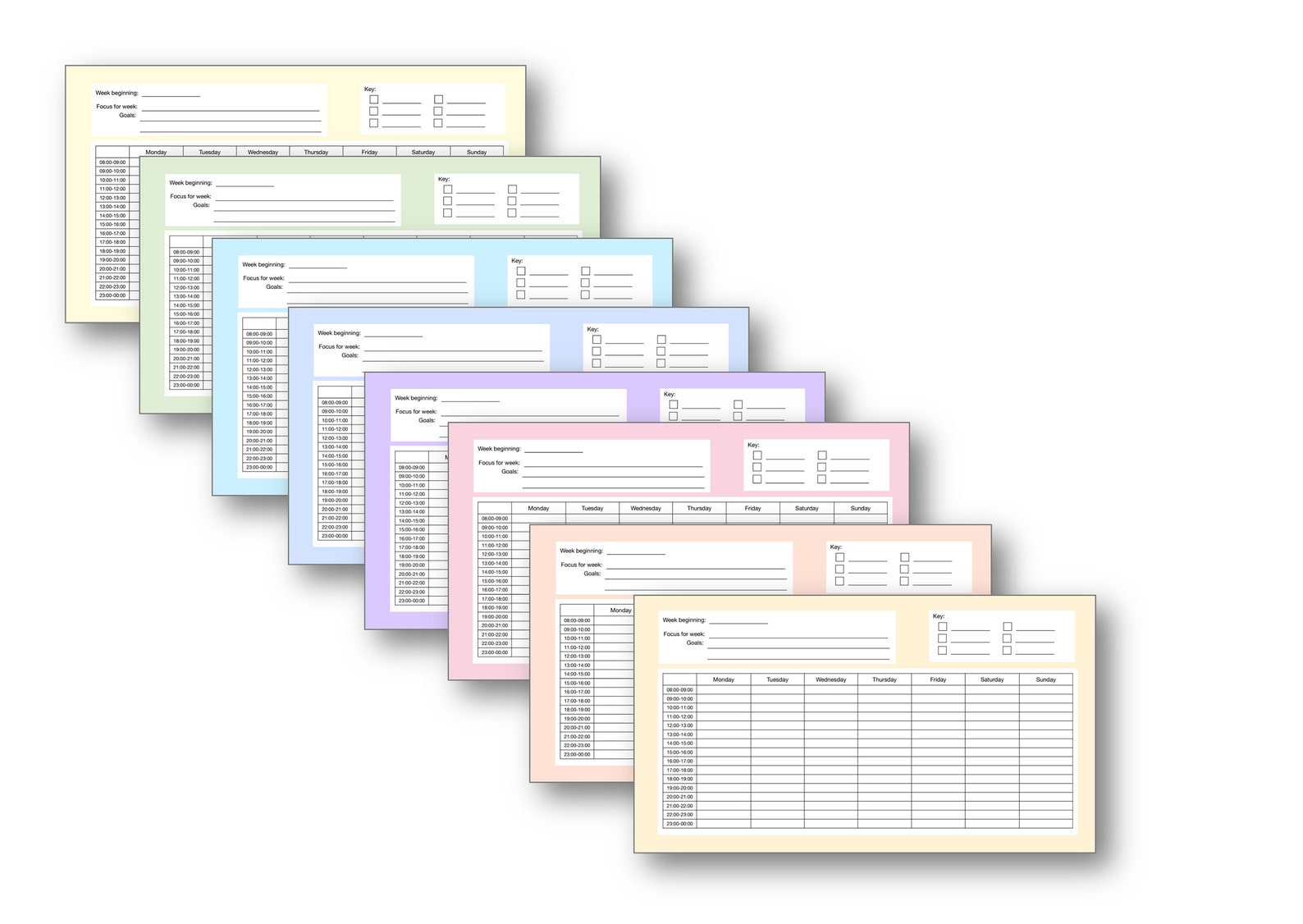 Digital Rainbow Revision Timetable - Etsy