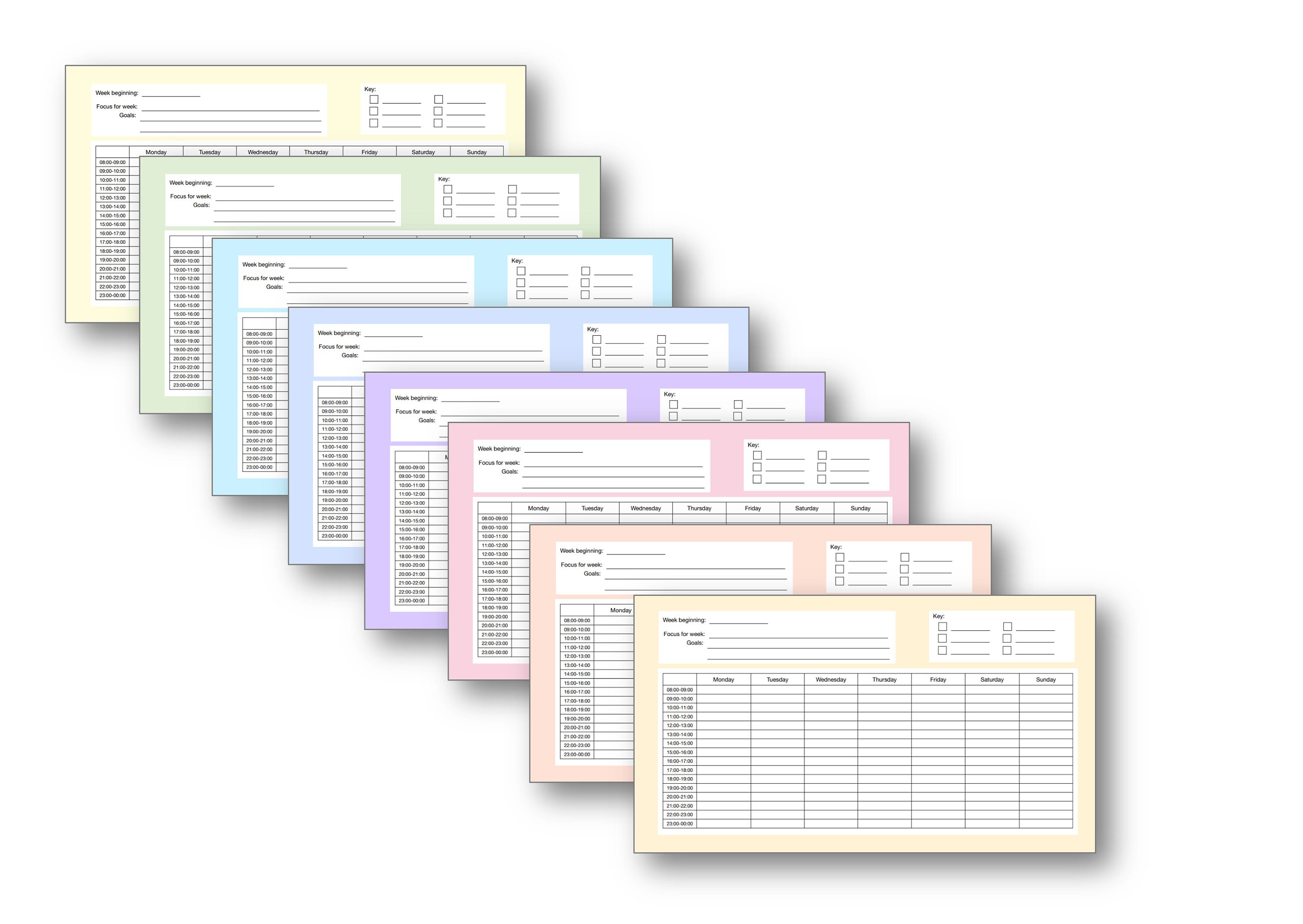 Digital Rainbow Revision Timetable - Etsy
