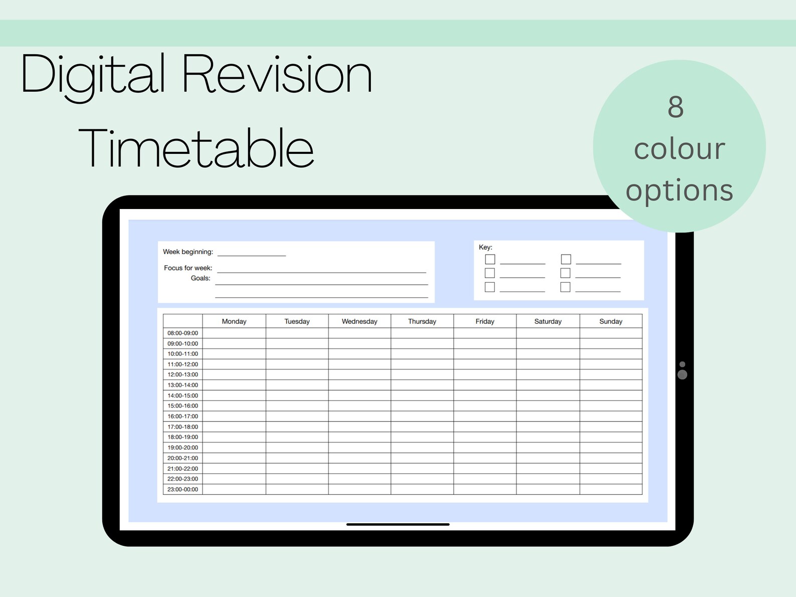 Digital Rainbow Revision Timetable - Etsy