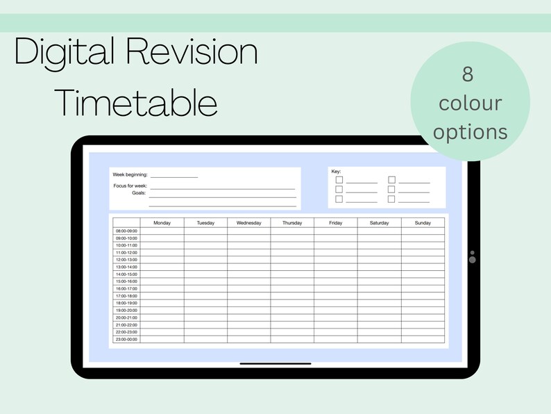 Digital Rainbow Revision Timetable - Etsy