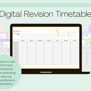 Digital Rainbow Revision Timetable - Etsy