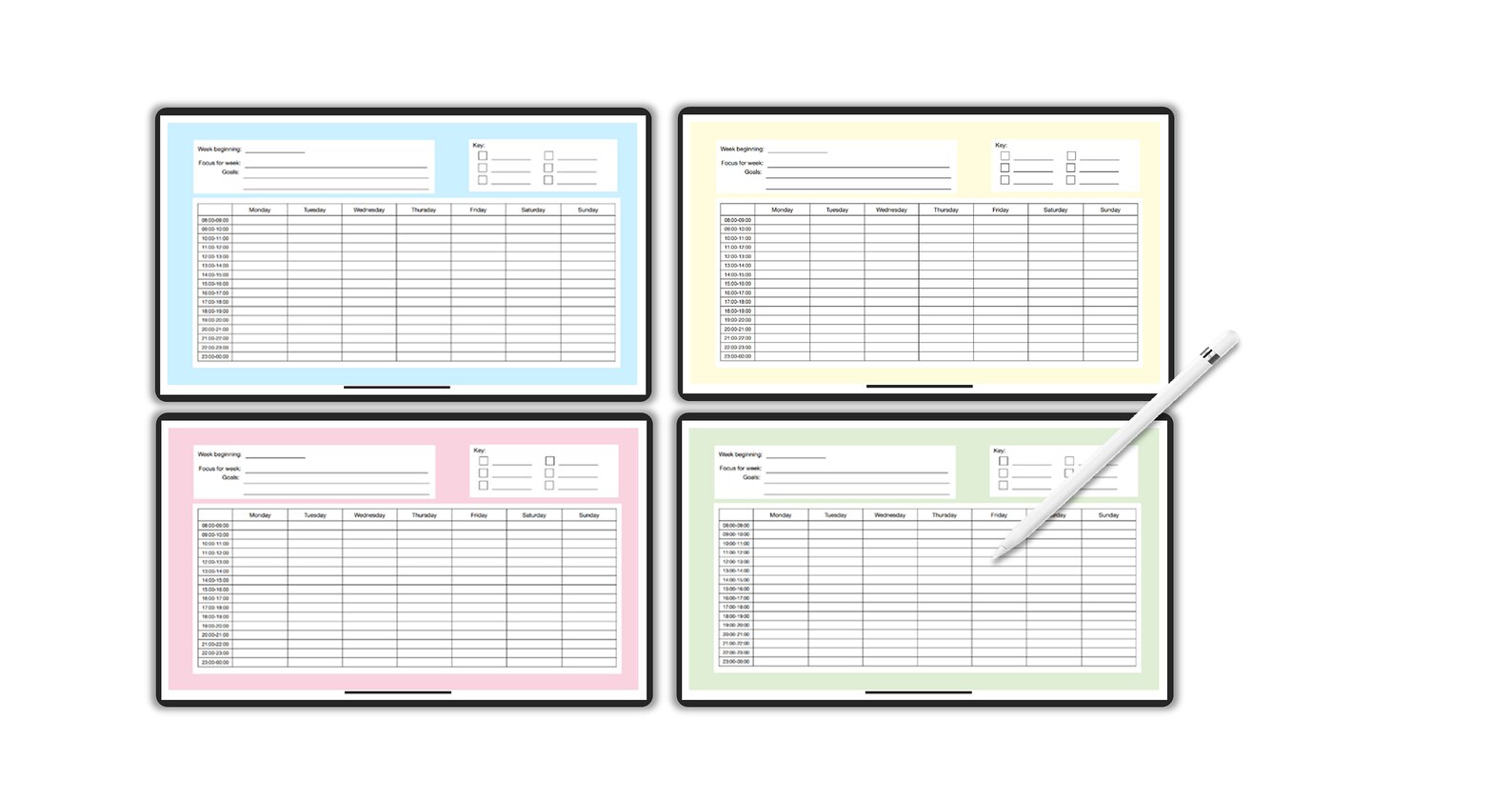 Digital Rainbow Revision Timetable - Etsy