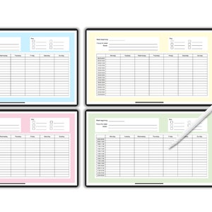 Digital Rainbow Revision Timetable - Etsy