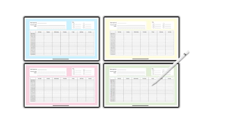Digital Rainbow Revision Timetable - Etsy