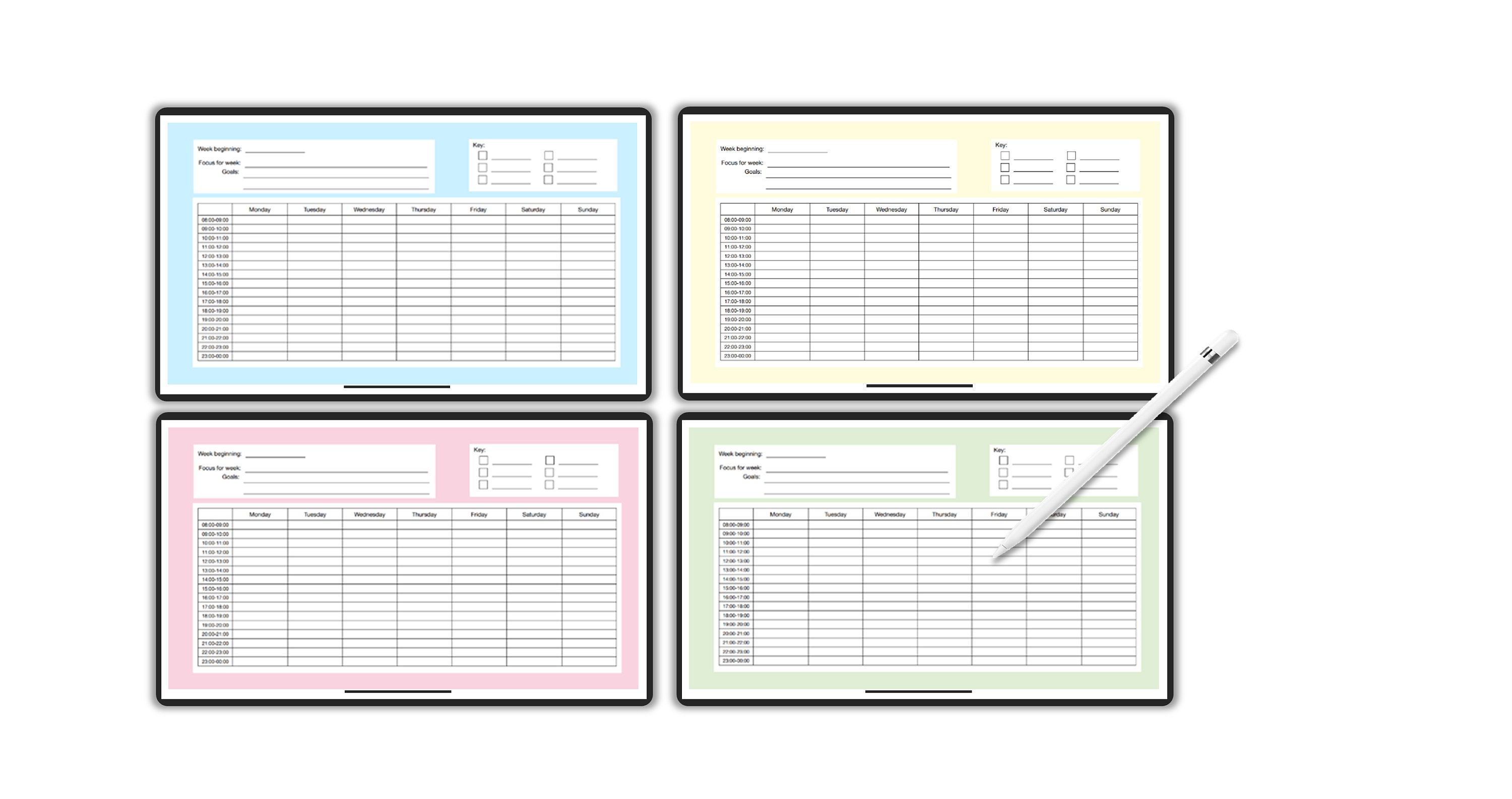 Digital Rainbow Revision Timetable - Etsy