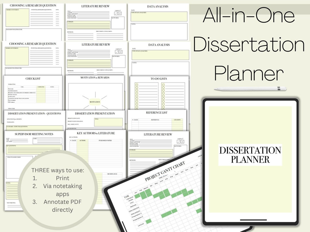All-in-one Digital Dissertation Planner Bundle 30 Pages - Etsy UK