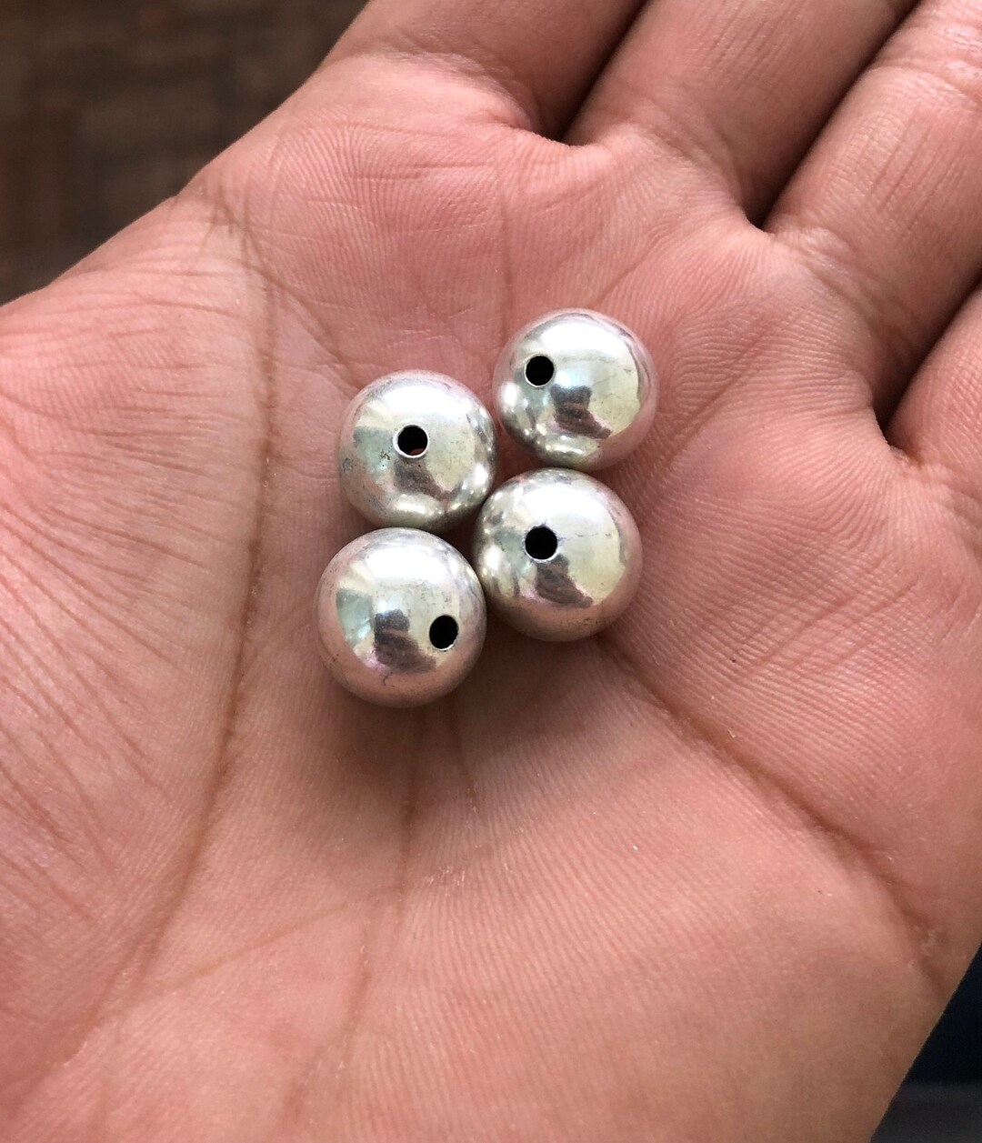 Buy 12mm -20pcs Shiny Bright Silver Balls, Plain Silver Spacer Beads ...