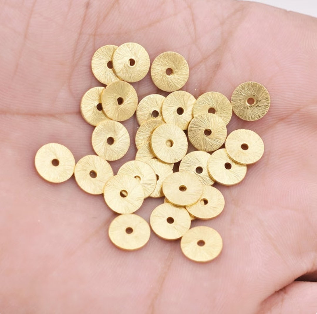 Buy 8mm-120pcs Gold Matte Heishi Beads, Gold Flat Disc Spangles for ...