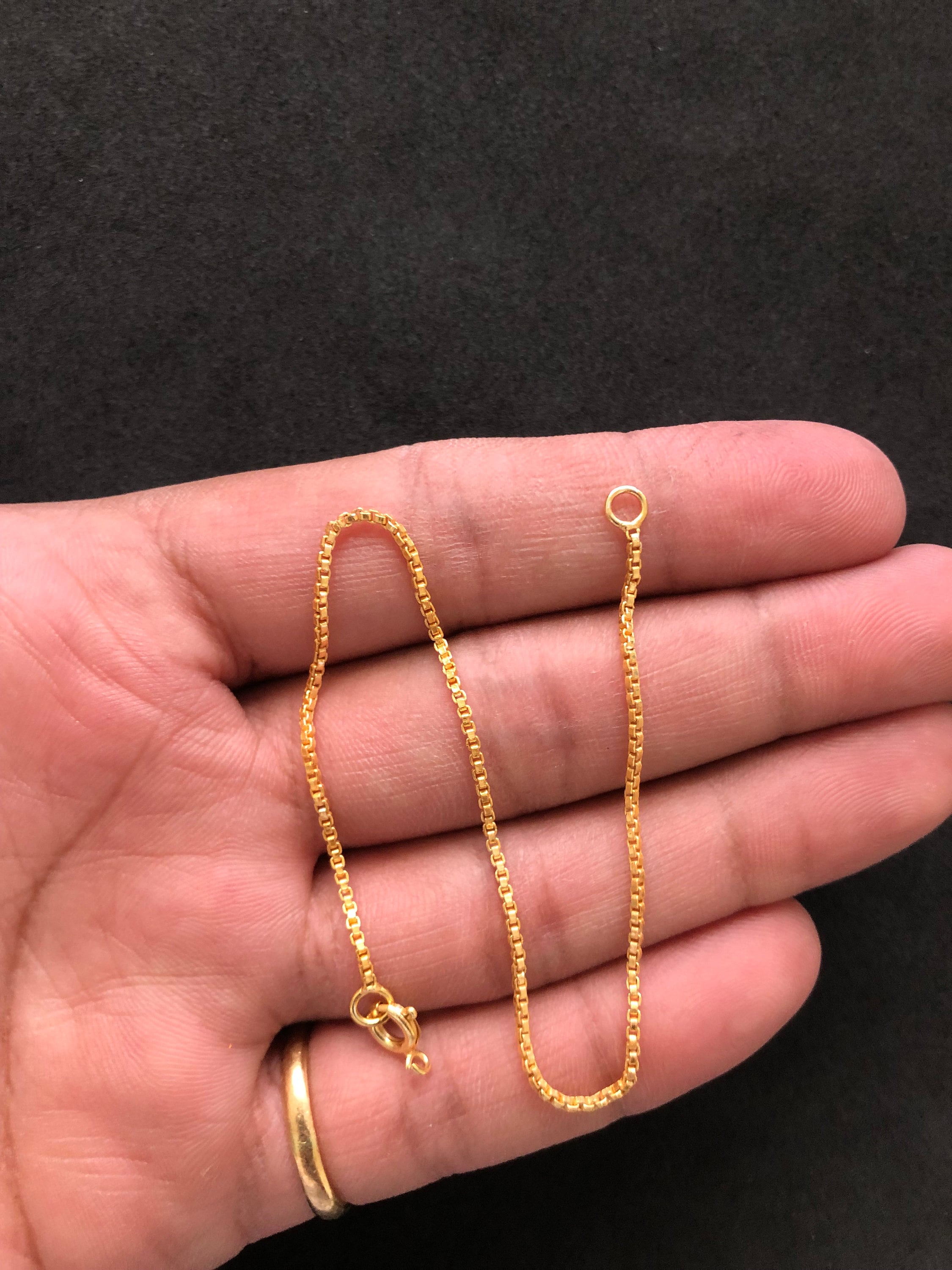 Buy Solid 18kgold Box Chain Necklace, Gold Necklace/ Choker for Women ...