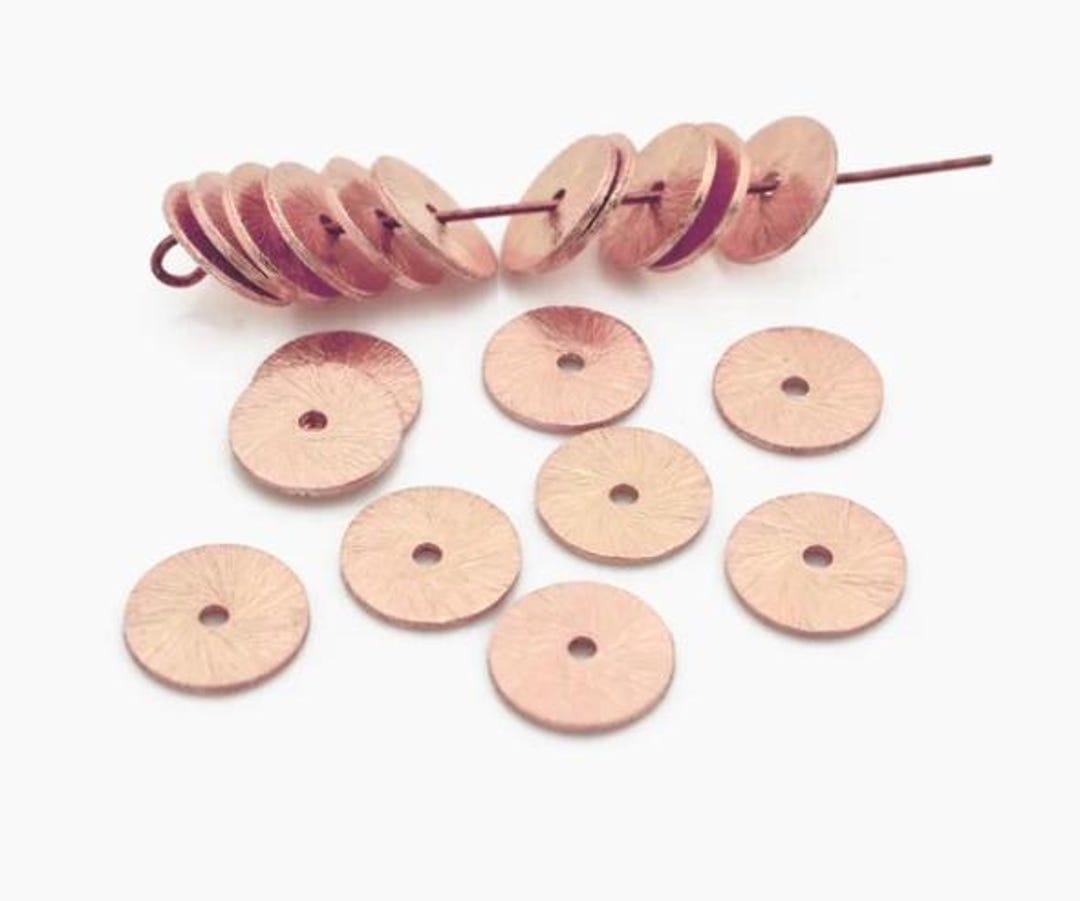12mm-30pc Copper Flat Disc Heishi Beads Spacer, Flat Disk Spacer ...