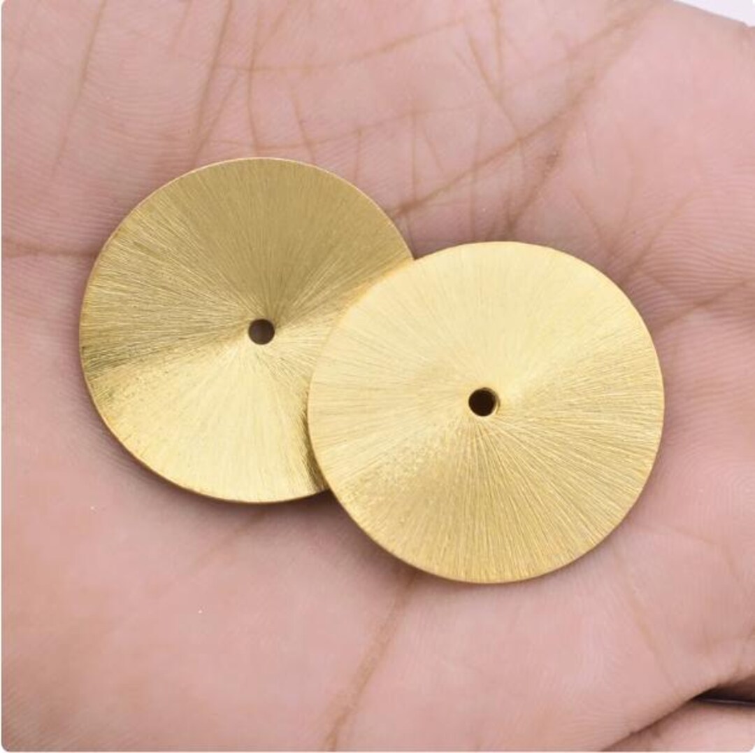 30mm -5pc Large Gold Wavy Spacers Disc Beads Gold Plated 30 Mm Wavy ...