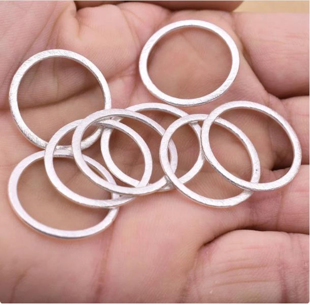 25mm - 8pc Connector Rings Silver Washers Artisan Organic Links ...