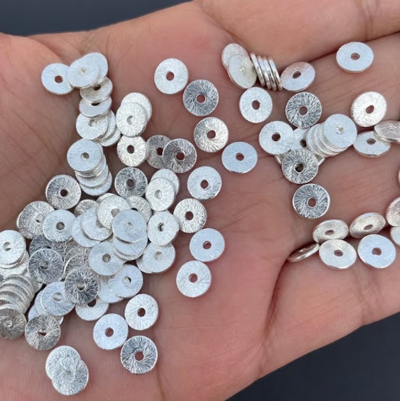 6mm 120pcs Silver Heishi Beads Flat Silver Disc Beads Silver Spacer Beads Silver Beads Silver Disk Beads for Jewelry Making Etsy