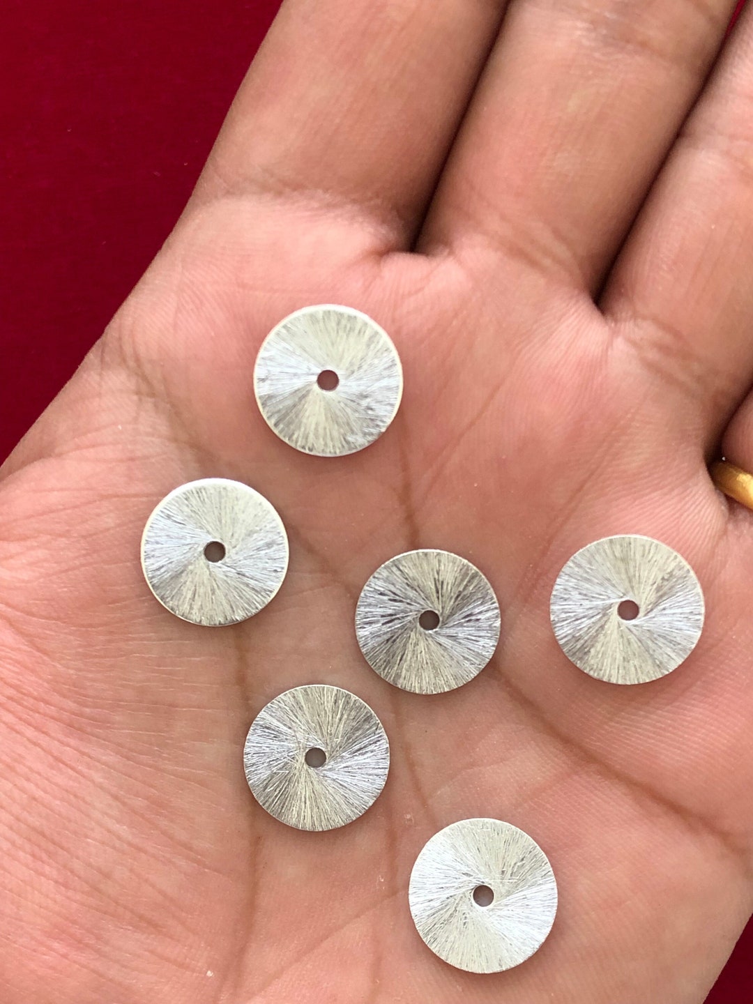 14mm -20pc Silver Heishi Beads, Flat Silver Disc Beads, Silver Spacer ...