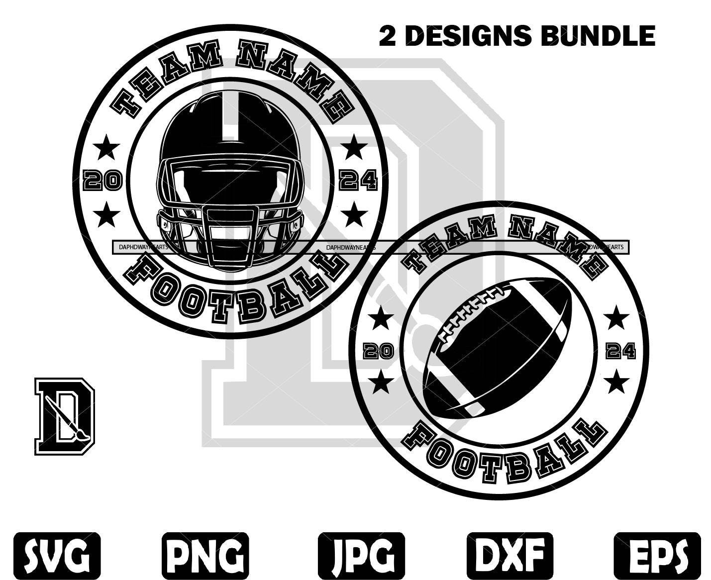 2024 Football Team Logo SVG Bundle | Helmet & Ball Design (digital ...