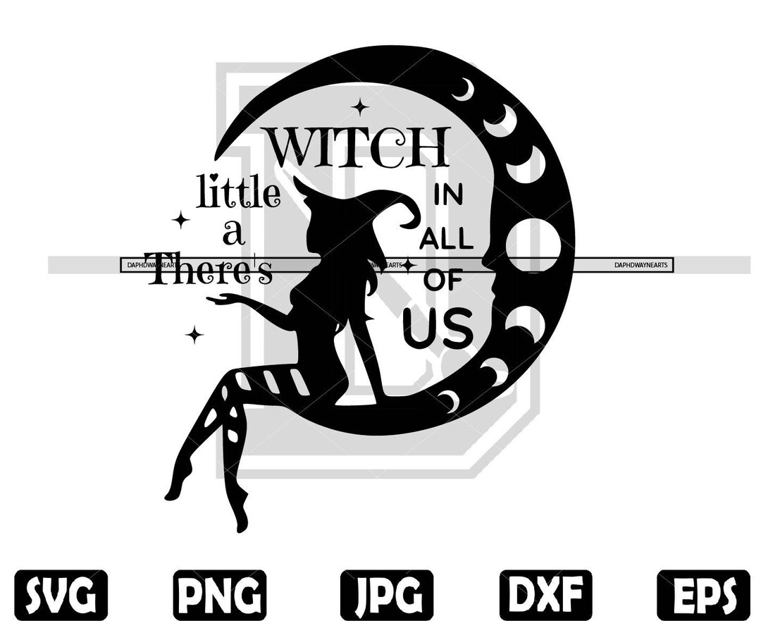 Moon Witch Svg | Witch Svg | Halloween Svg | Svg Png Eps Dxf Jpg - Etsy