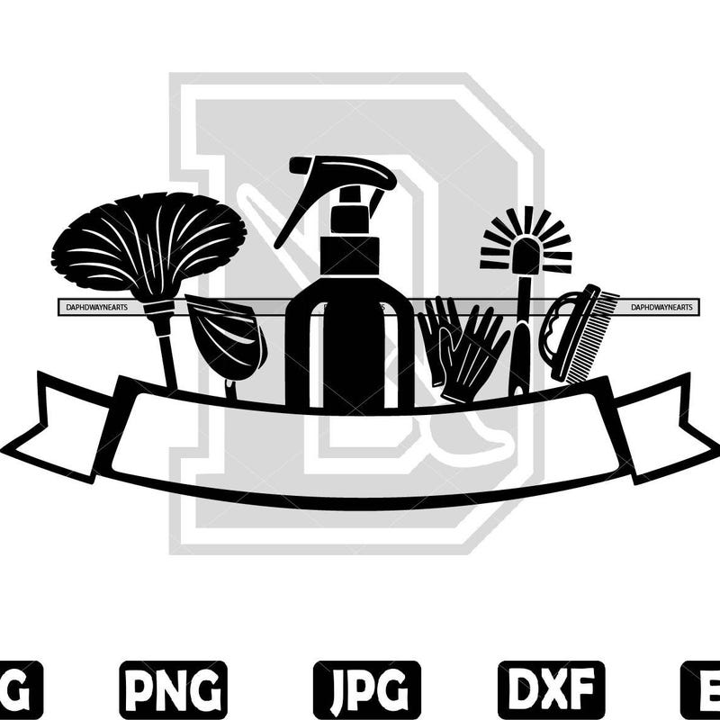 Cleaning Clipart Black and White - Etsy