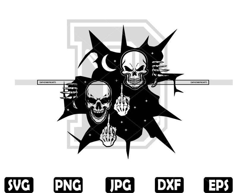 Skulls in the Wall Svg | Skull Middle Finger Svg | Skulls Svg | Svg Png ...