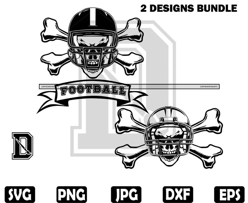 Football Skull Crossbones SVG Bundle: Team Logo (digital Download) - Etsy