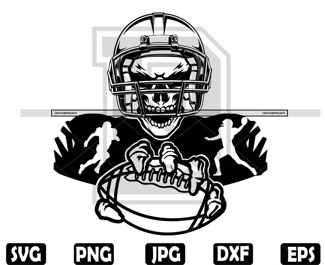 Skull Football Svg | Football Skeleton Svg | Football Art, Football ...