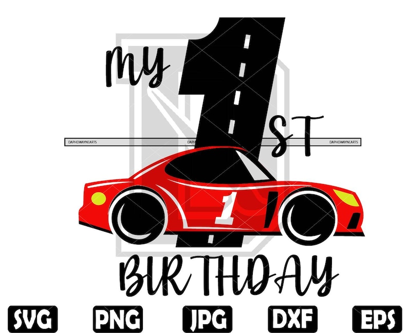 Race Car 1st Birthday SVG: Red Racing Design (digital Download) - Etsy