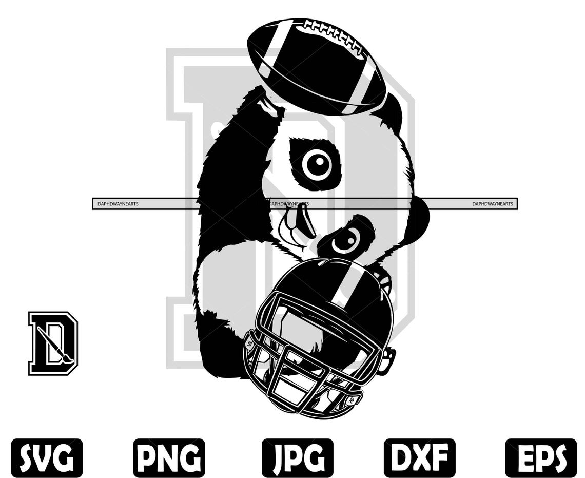 Football Panda Svg | Panda Clipart | Football Svg | Panda Svg Png Eps ...