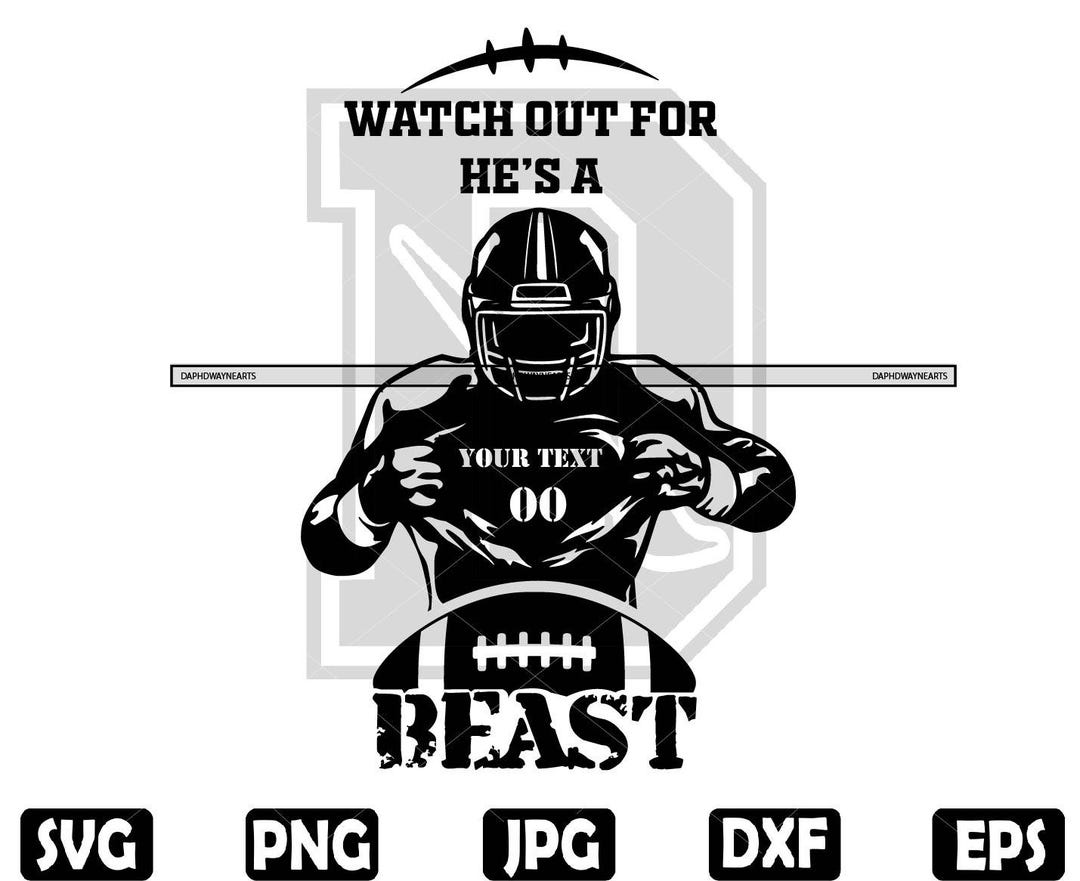 Football Player Svg | Printable Sports Design | Football Art | Football ...