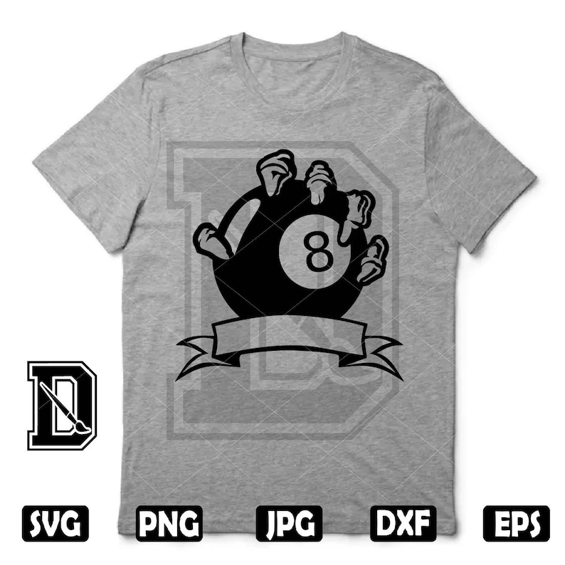 Skeletal Hand 8 Ball SVG: Gothic Billiards Design (digital Download) - Etsy