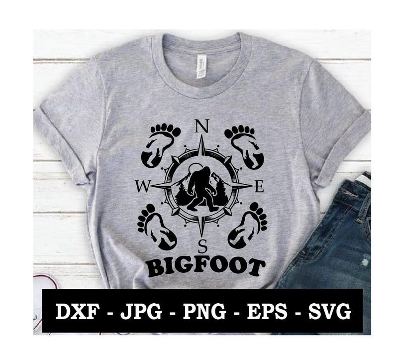 Bigfoot Compass SVG: Sasquatch Sublimation Designs (digital Download ...
