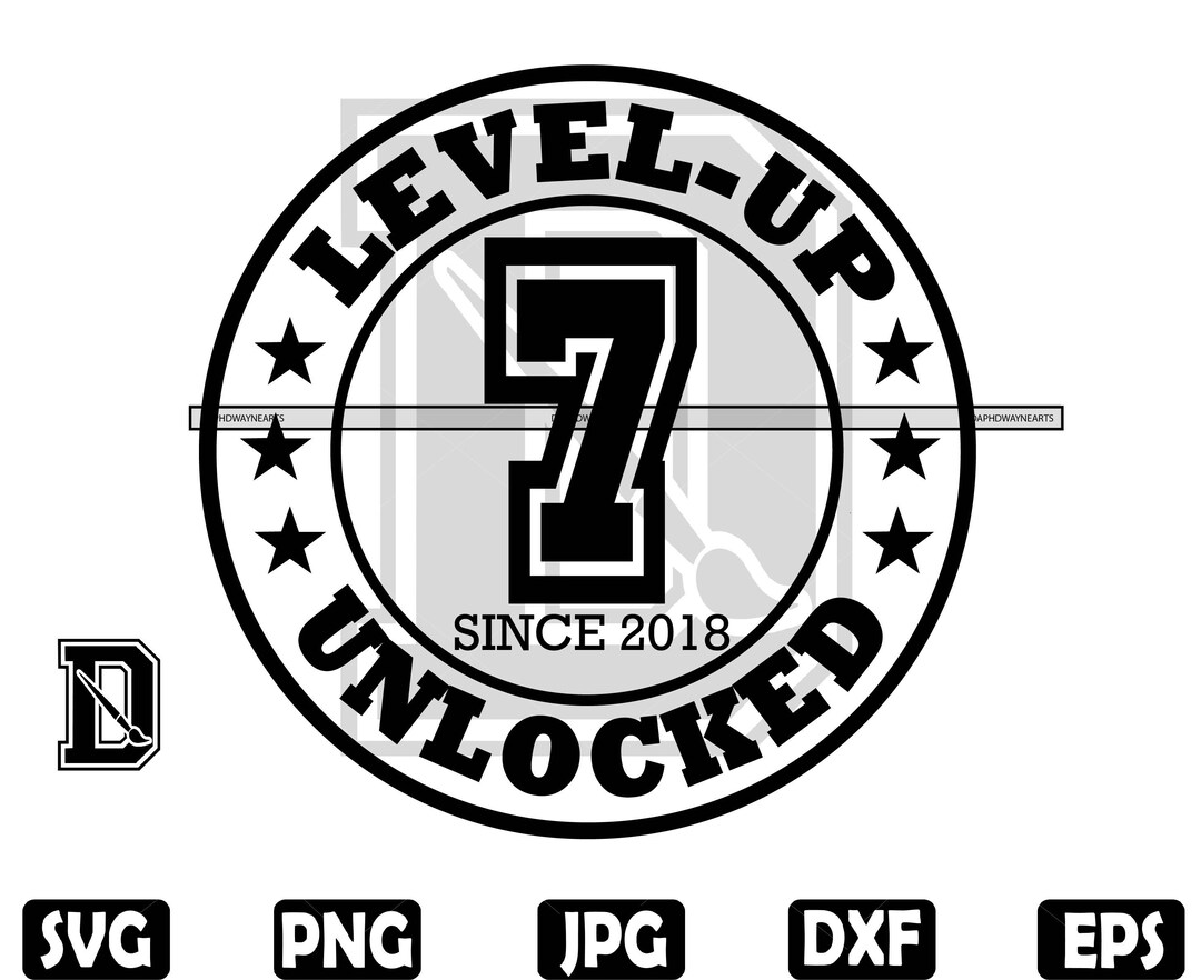 Level 7 Unlocked SVG: Gaming Birthday Design (digital Download) - Etsy