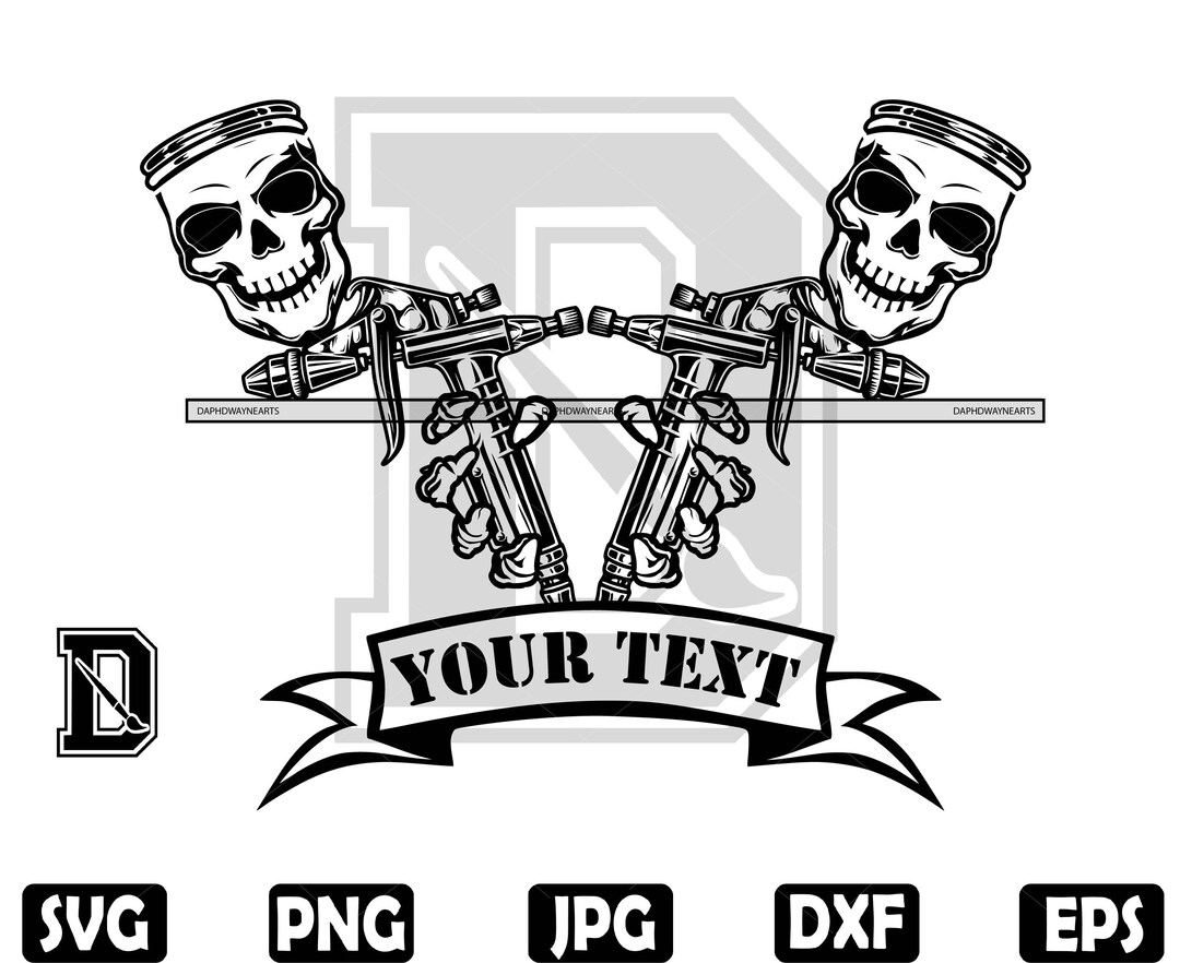 Skull Spraygun Paint SVG: Custom Airbrush Design (digital Download) - Etsy