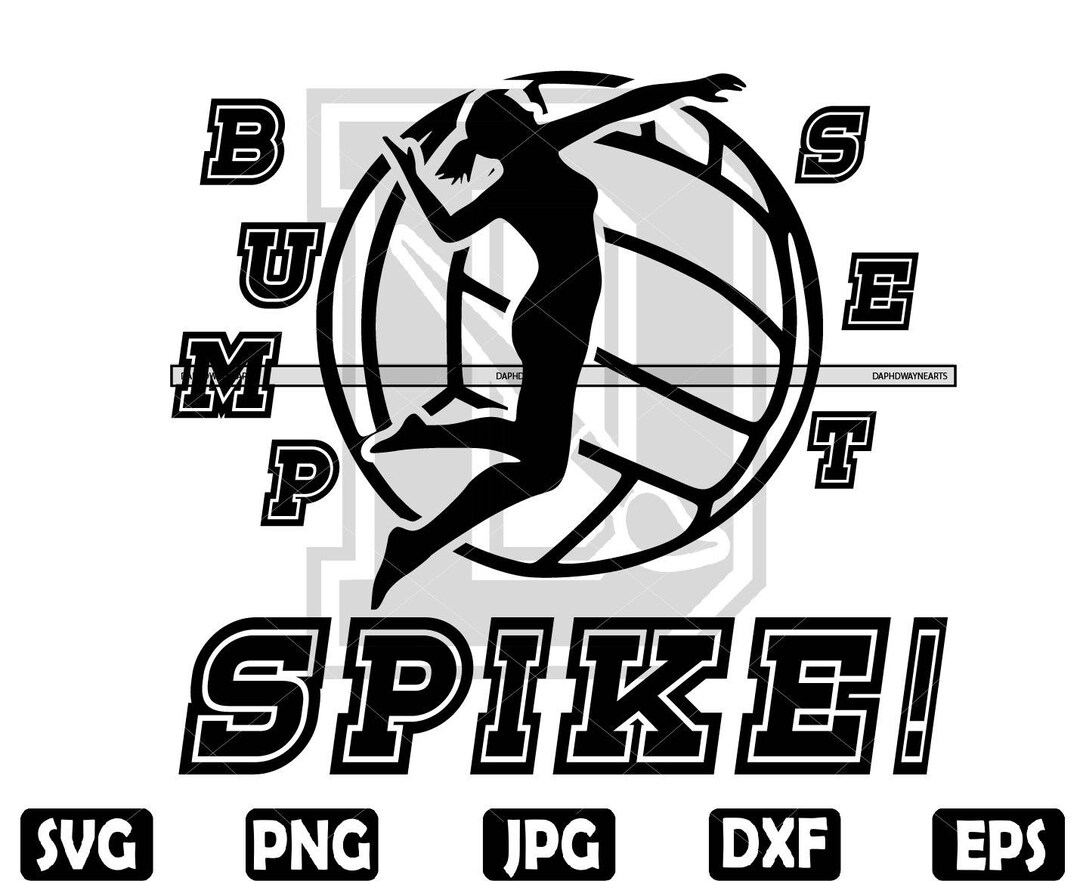 Volleyball Bump Set Spike SVG: Women's Volleyball (digital Download) - Etsy