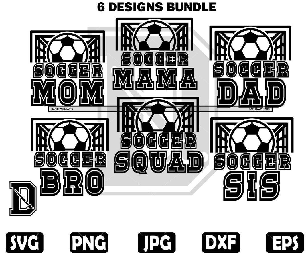 Soccer Mom Dad Squad Mama Bro Sis Svg Bundle Svg Soccer Mom Svg Soccer ...