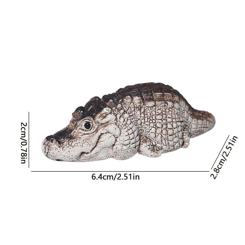 Chubby Crocodile Ceramic Figurine Laying Down Crocodile Figures Tea ...