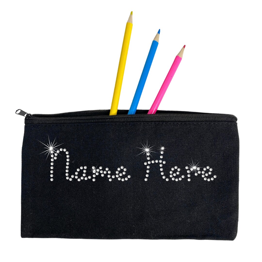 Personalised Black Pencil/makeup Case - Etsy