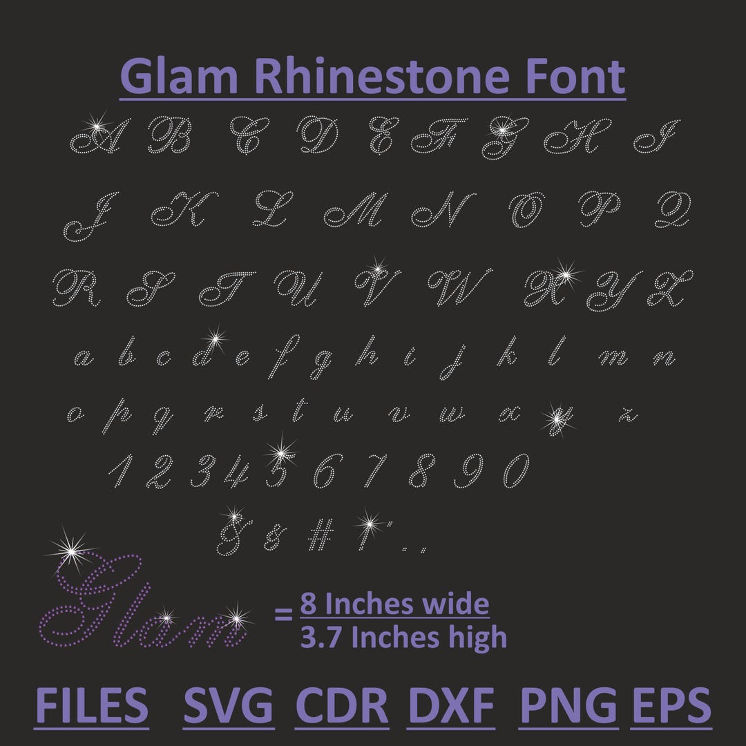 Glam Swirls Rhinestone Font – SS10 Digital Download SVG - Etsy