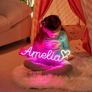 Neon Name Sign for Girls Bedroom, Kid Room Decorations, Home Decor Wall ...