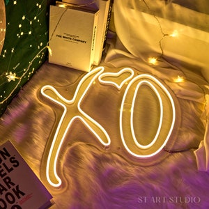 XO Neon Sign With Heart, Custom Wedding Home Party Decor, Personalized ...