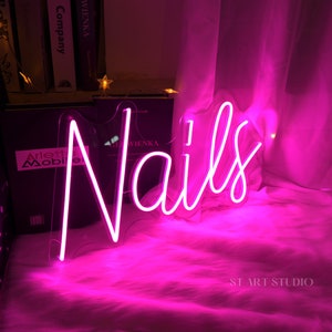 Nails Neon Sign, Custom LED Neon Sign,nail Salon, Beauty Room Neon Wall ...