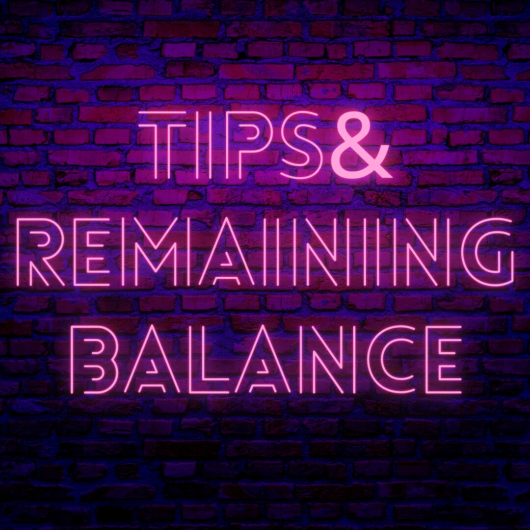 Remaining Balance & Tips | Custom Neon Sign - Etsy