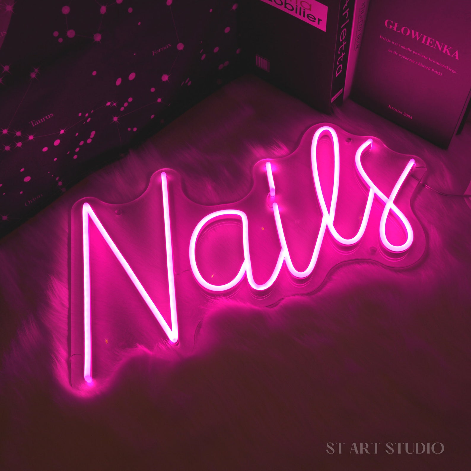 Nails Neon Sign Custom LED Neon Signnail Salon Beauty Room - Etsy