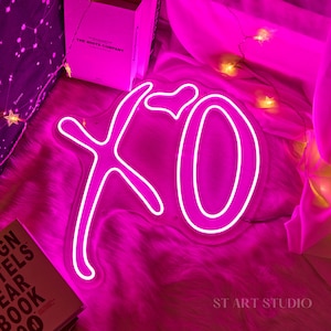 XO Neon Sign With Heart, Custom Wedding Home Party Decor, Personalized ...