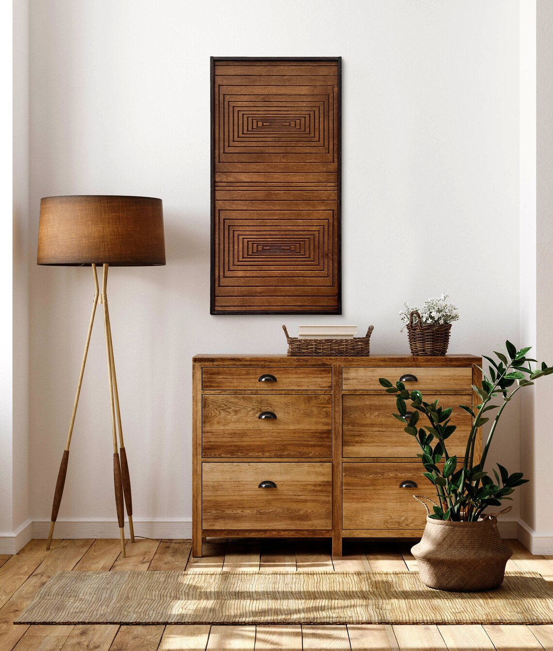 Rustic Wood Wall Art Framed Modern Minimalist Wall Art - Etsy