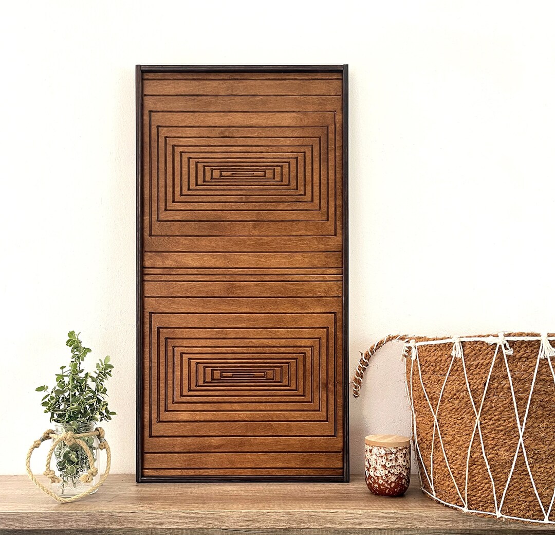 Rustic Wood Wall Art Framed, Farmhouse Wooden Wall Decor, Housewarming ...