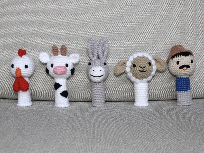 Educational Animal Finger Puppet Set, Farm and Wild Forest Animals ...